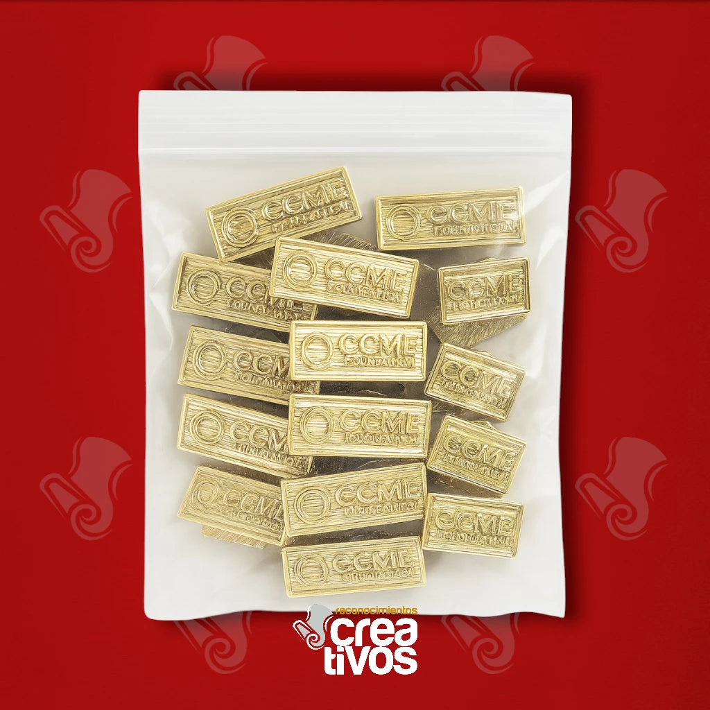 Pack de Pins Personalizados Acabado Dorado Brillante