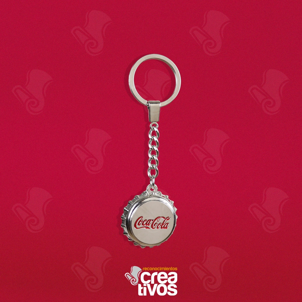 Llavero Personalizado Plateado con Color Rojo de Coca Cola Arca ...